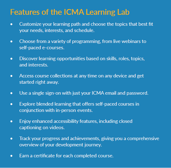 LETTER FROM THE CEO: New ICMA Learning Lab Opens the Door to Higher Achievement | icma.org